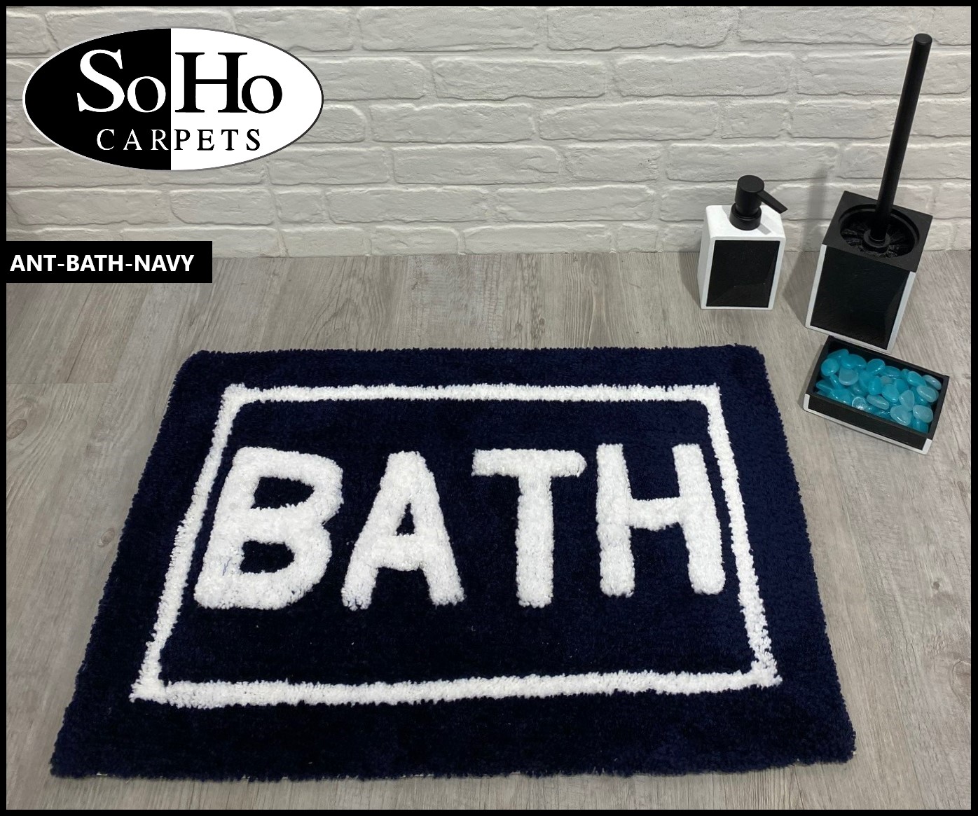 SOHO ANT-BATH 45 x 75CM NAVY BATH MATS - Home & Things