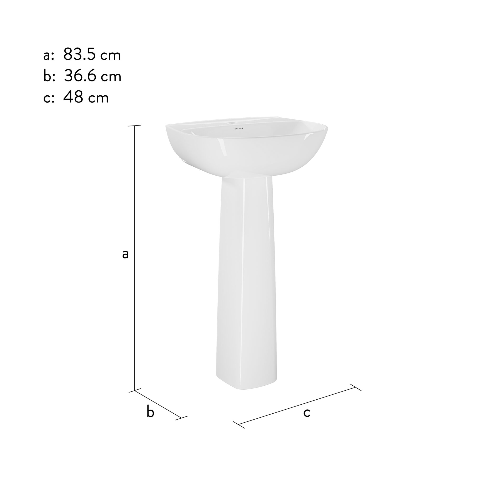 WHITE MANANTIAL PRO PEDESTAL BASIN COMPLETE - Home & Things