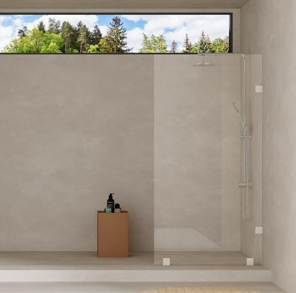 D-08 90x190 Clear Glass Fixed Shower Screen